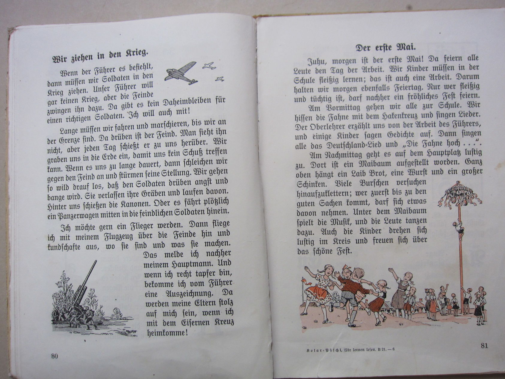 Nazi WW2 children's book reading learning
