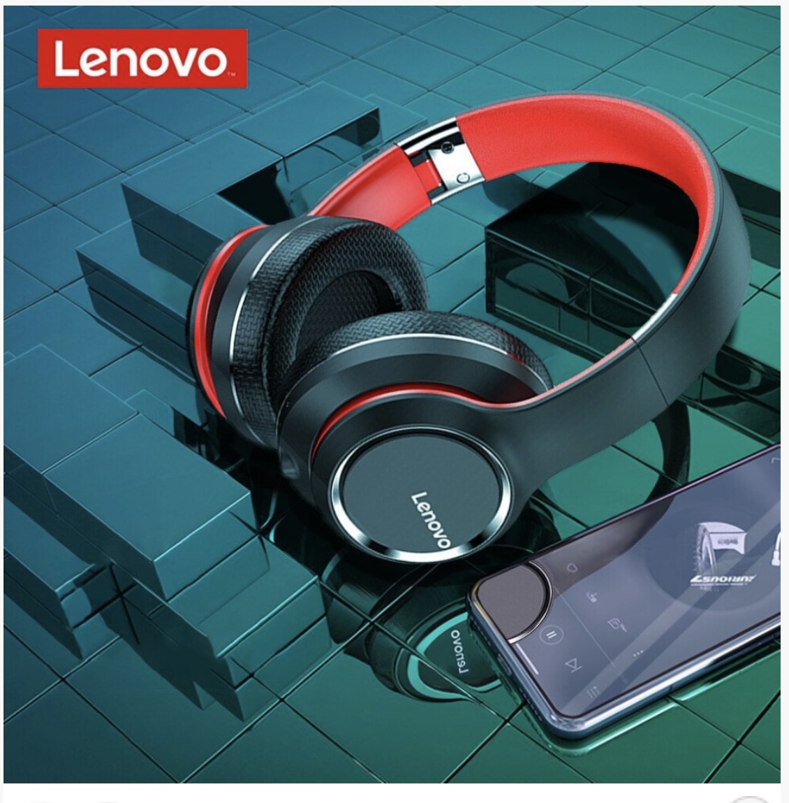 Lenovo HD200 Wireless Bluetooth Headphone Noise Cancelling Black