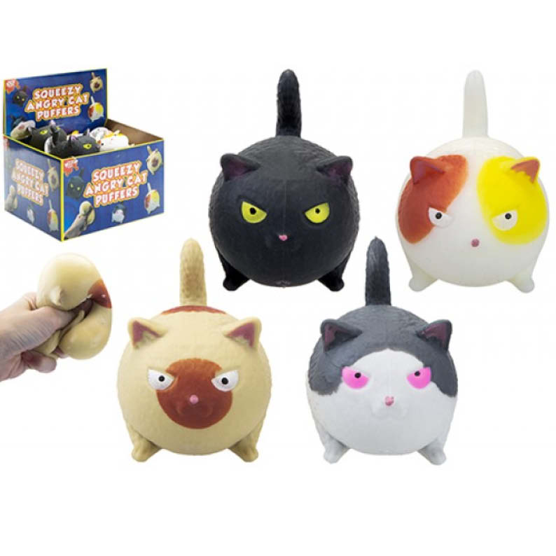 Squishy Angry Cat Puffer Toys | UK Toy Wholesaler