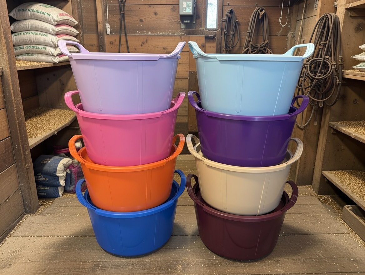 Feed buckets and lids x 8