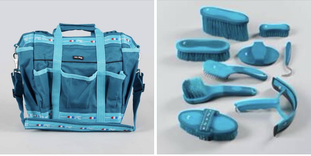 Grooming kit bag with soft touch set