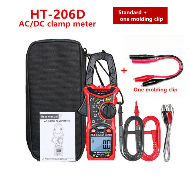 Habotest HT206D AC/DC Digital Clamp Meter for Measuring Voltage Current ...