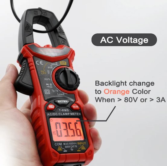 Habotest HT206D AC/DC Digital Clamp Meter for Measuring Voltage Current ...