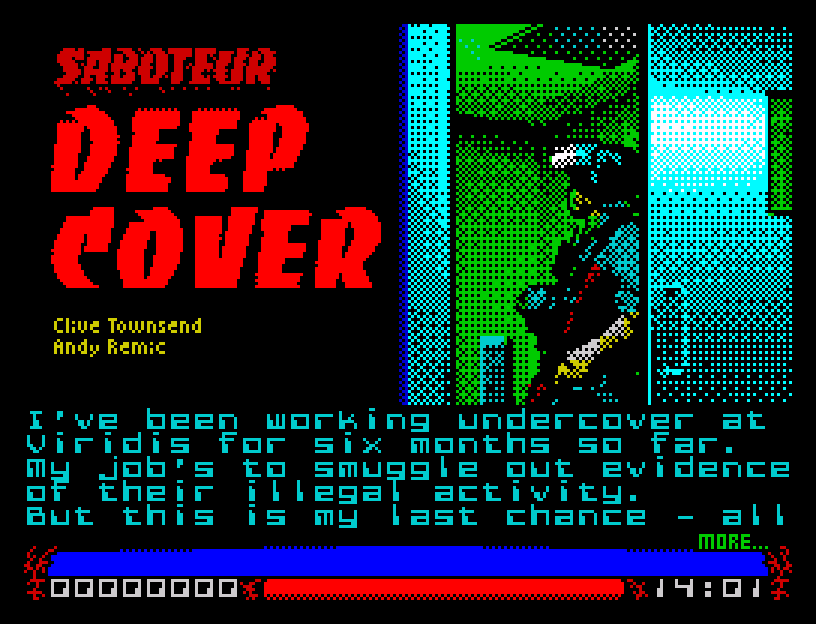 SABOTEUR Deep Cover 128K Spectrum cassette