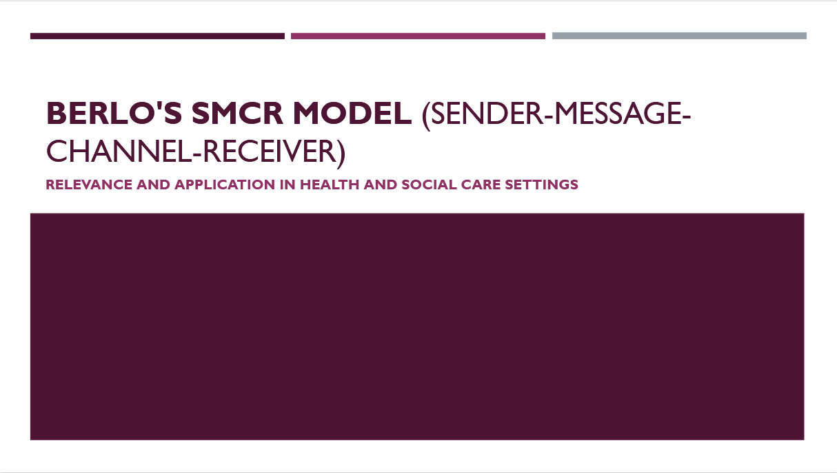 Communication Models - Berlo's SMCR Model