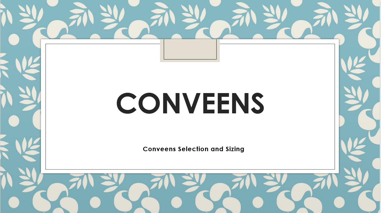 Conveens - Selection and Sizing Training Resources