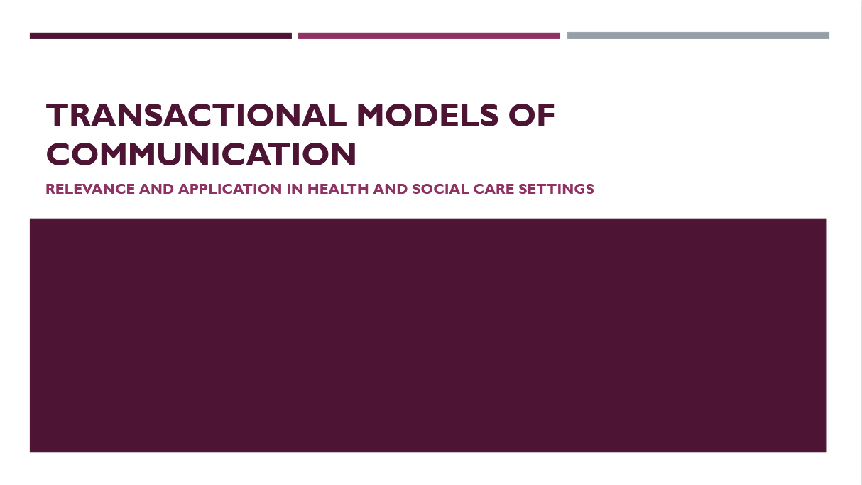 Communication Models - Transactional Models
