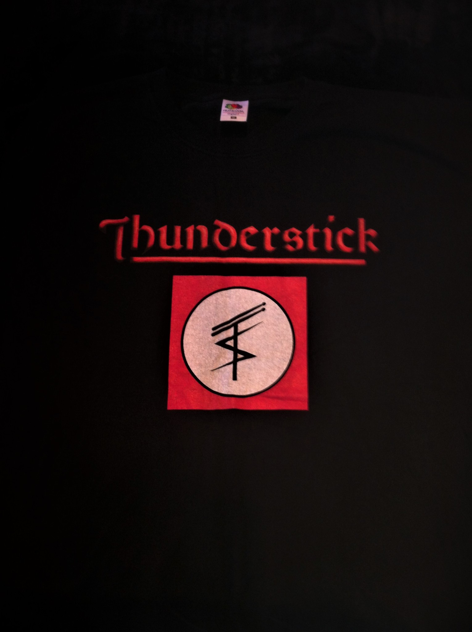 Black Thunderstick Merchandise 'LOGO & BAND INSIGNIA' T Shirt. : SIZE LARGE