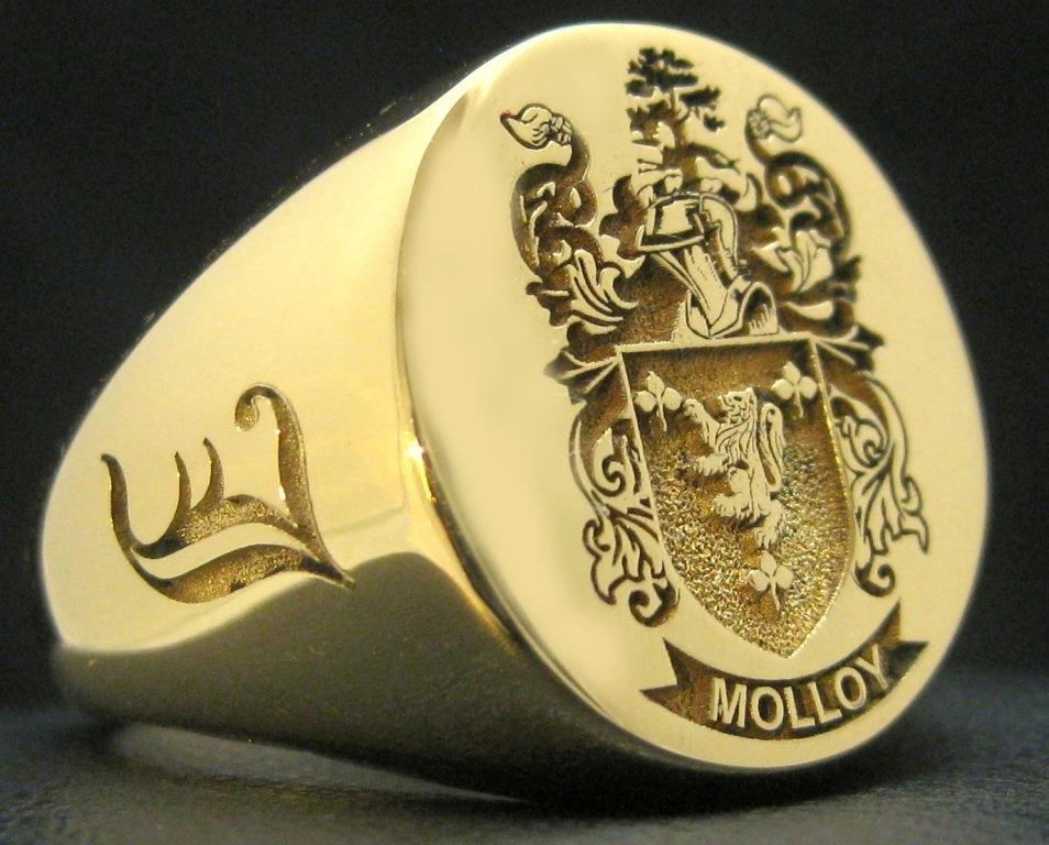 Solid Gold Custom Made Family Crest Ring