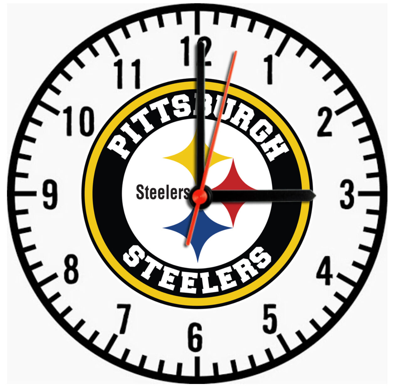Pittsburgh Steelers Wooden Clock