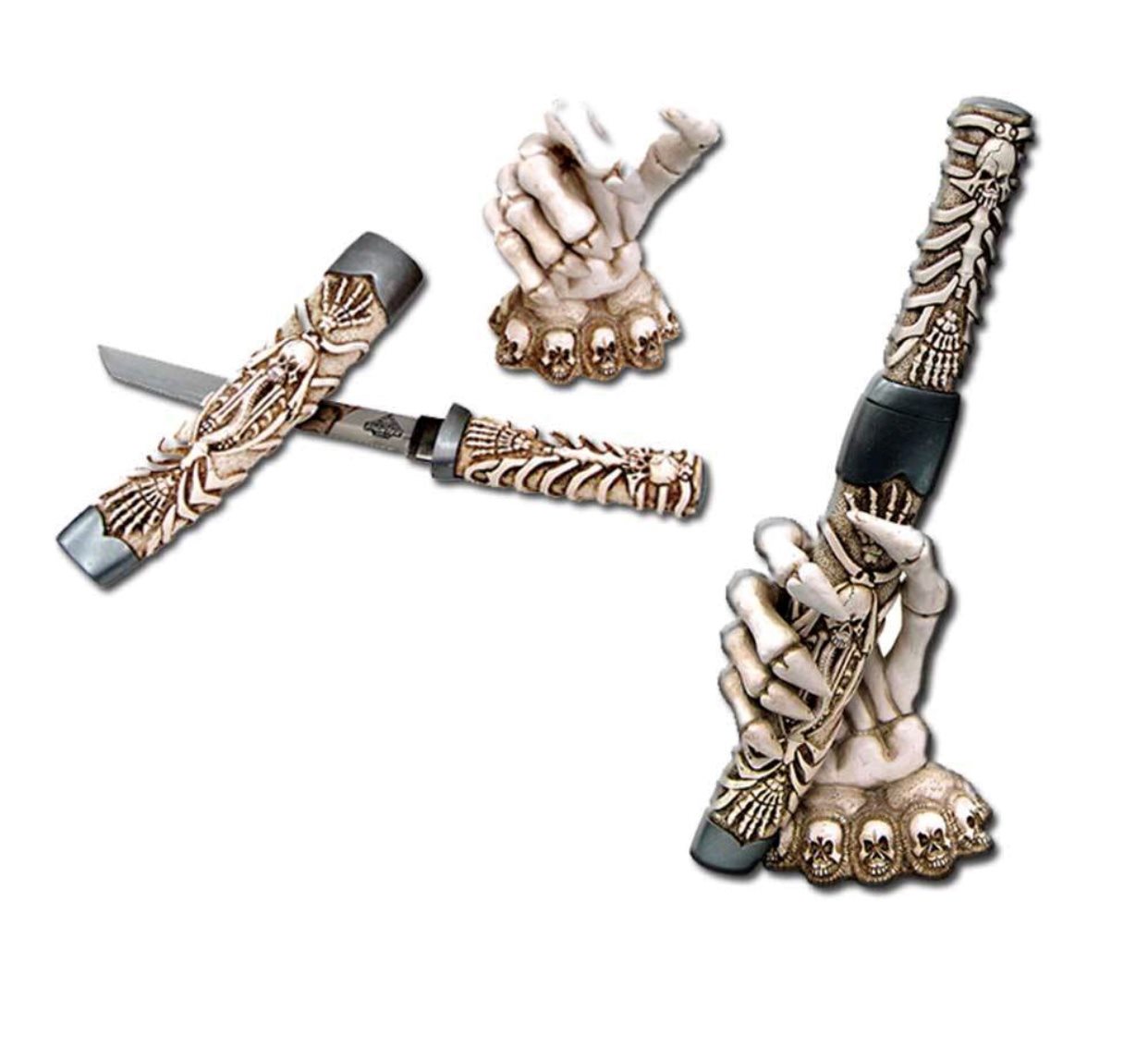 16" Skeleton Dagger with Hand Stand