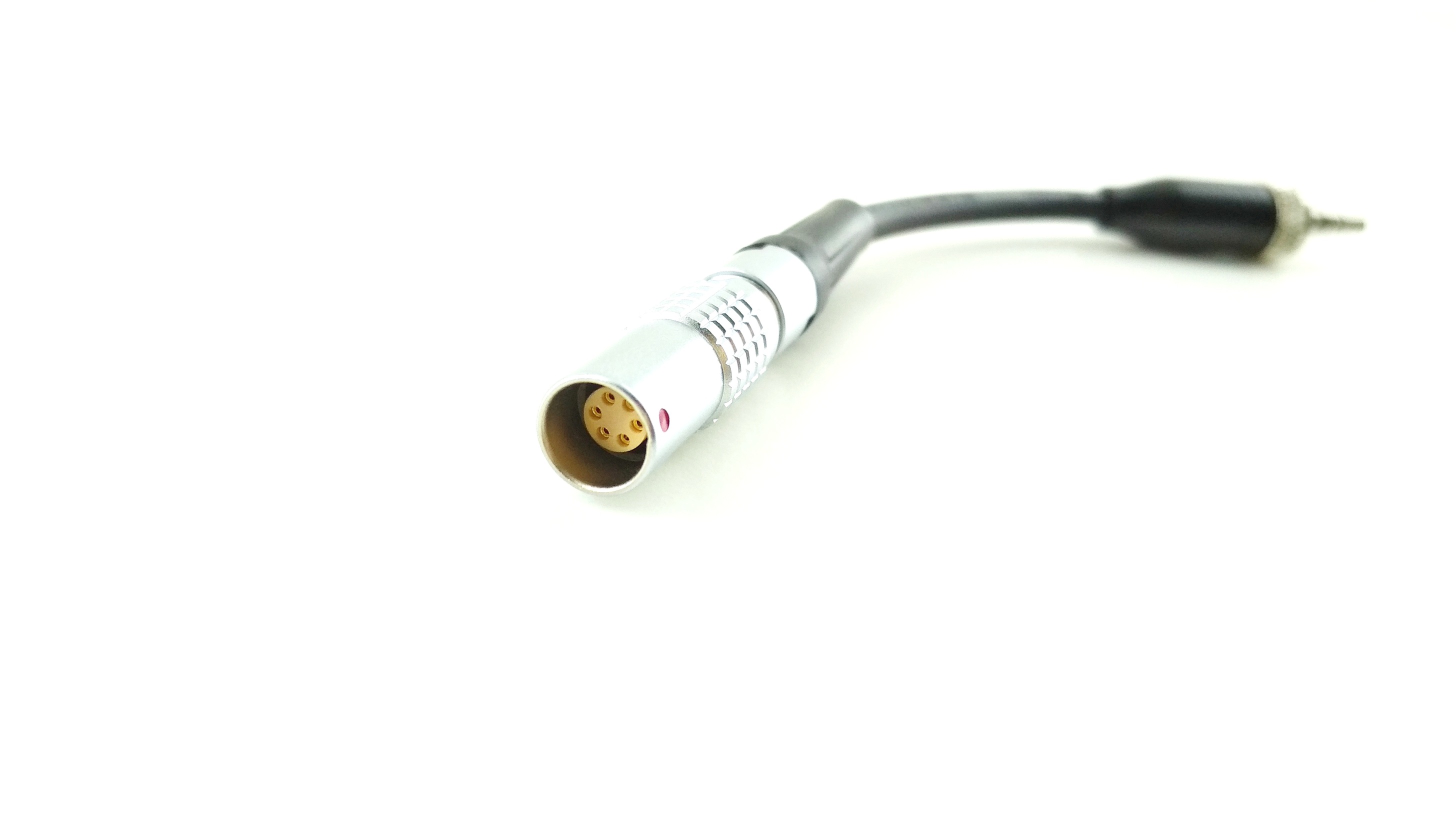 Lemo PHG 0B /6 PinFemale to 1/8 mini Jack locking screw adapter..