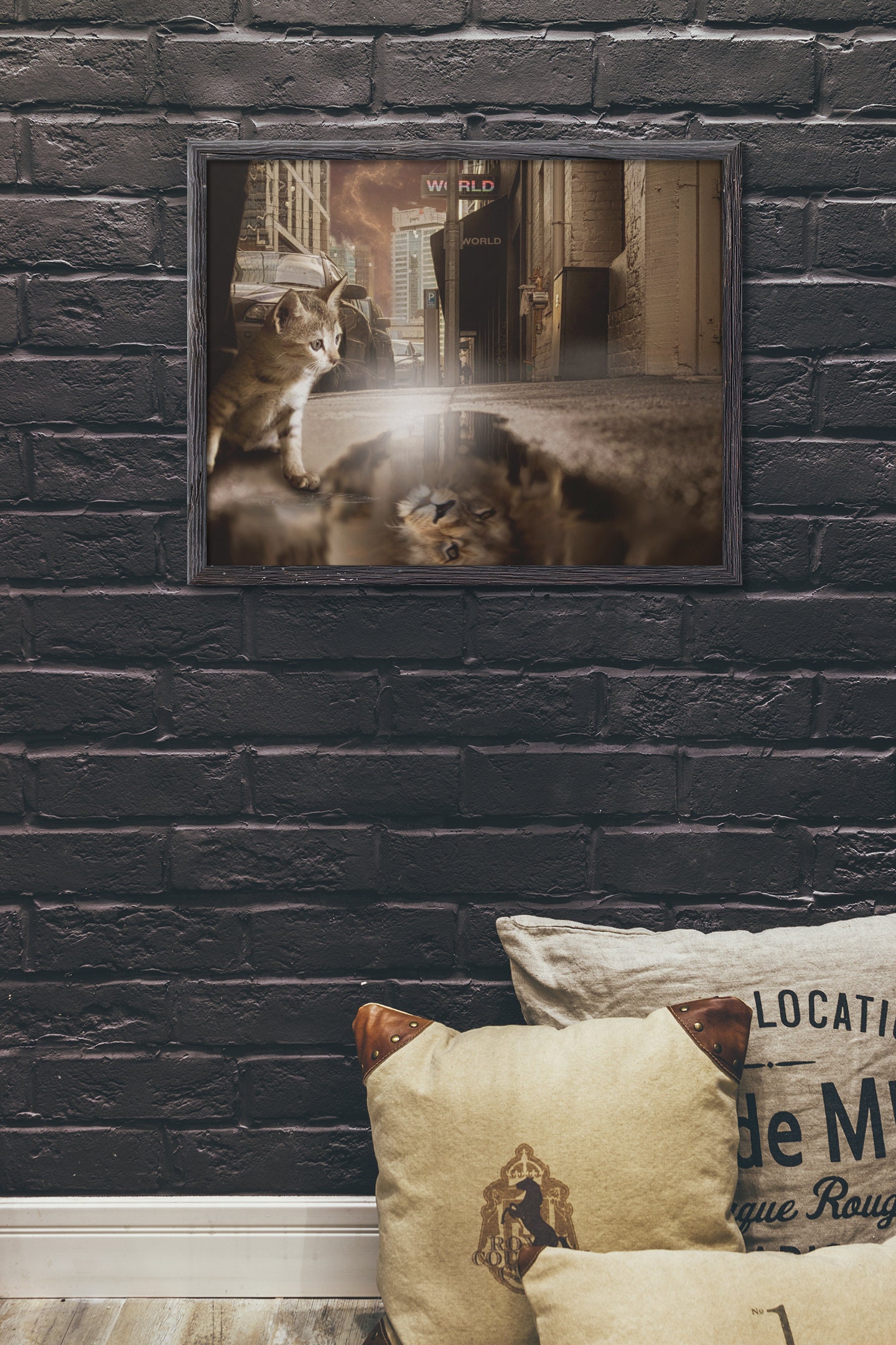 Cat Courage Instant Wall Art print