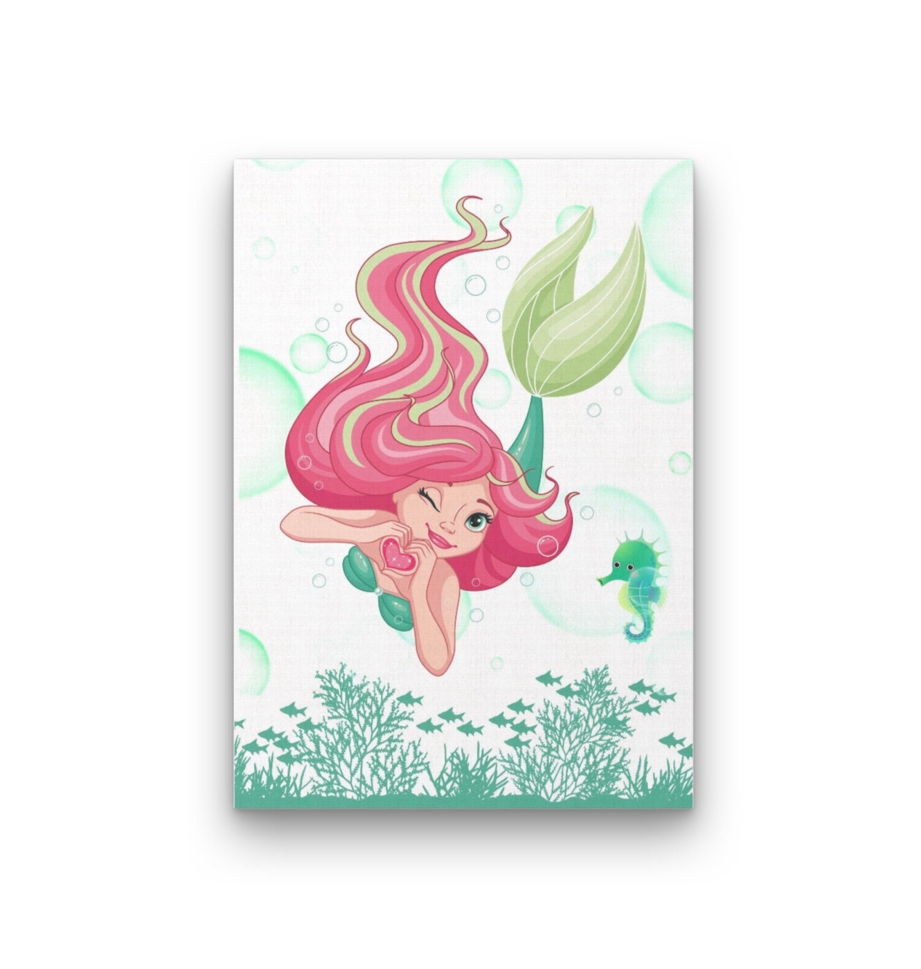 Friendly Mermaid Children's Instant Wall Art Print