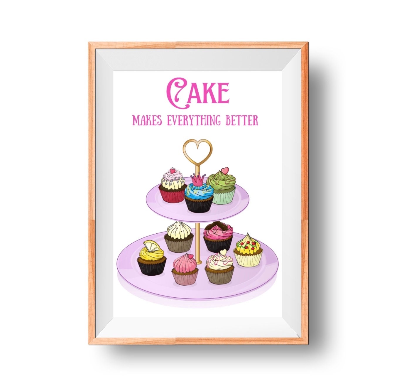 Cake Lover Quote Instant Wall Art Print