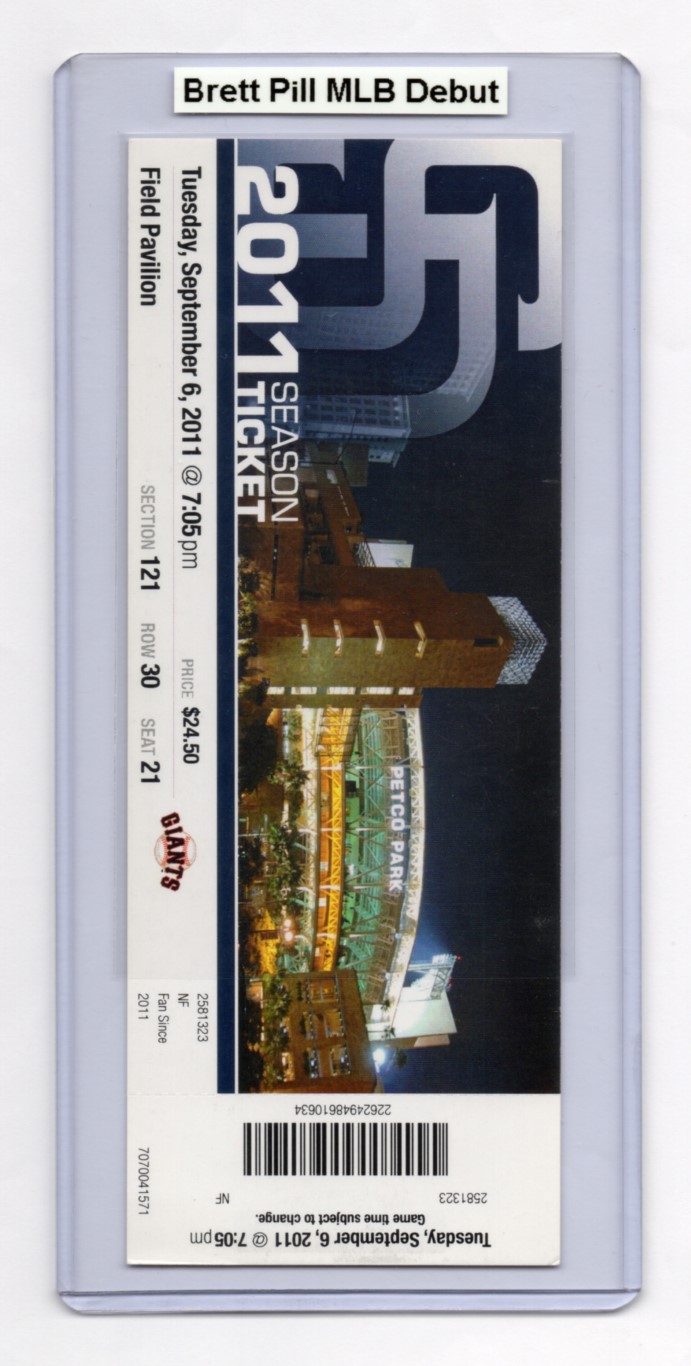 Brad Pill MLB Debut HR 1 San Diego Padres vs San Francisco Giants 2011 ...