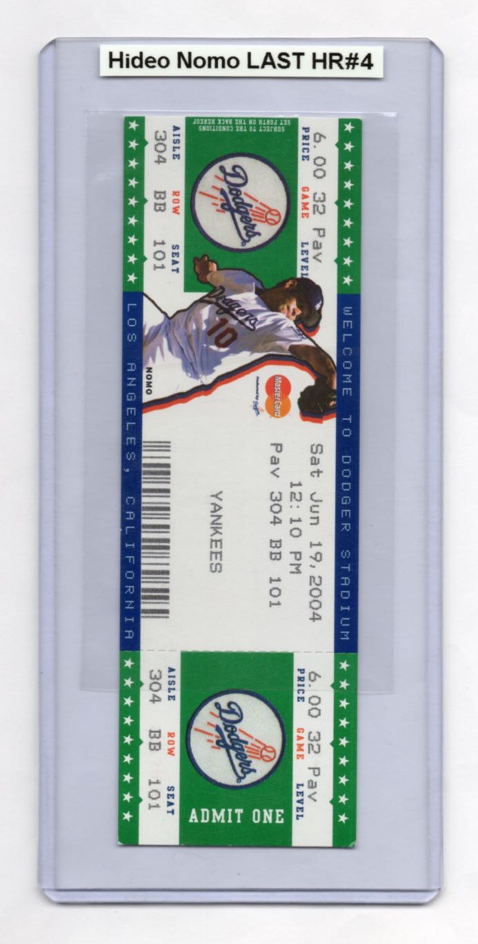 Hideo Nomo LAST HR 4 The Tornado 2004-06-19 Los Angeles Dodgers vs New ...
