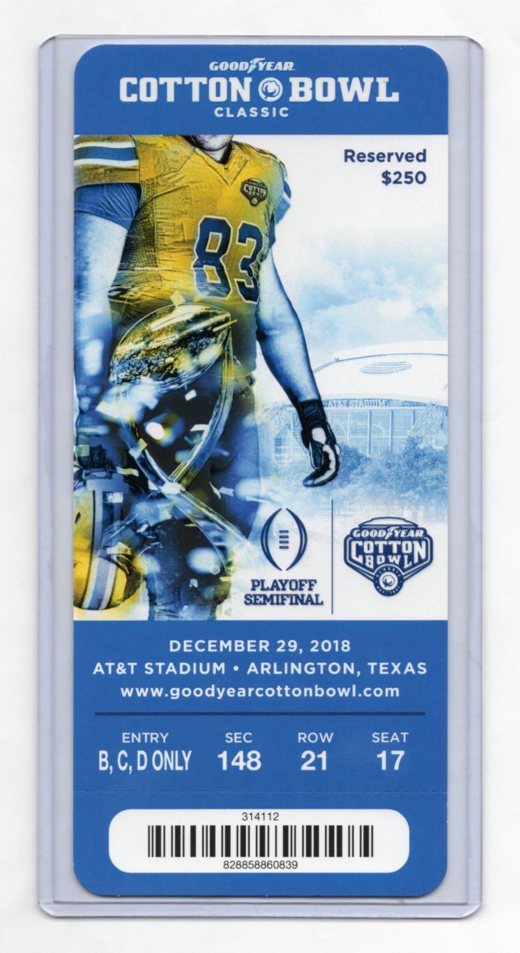 2018-12-29 COTTON BOWL Classic Clemson Tigers vs Notre Dame Fighting ...