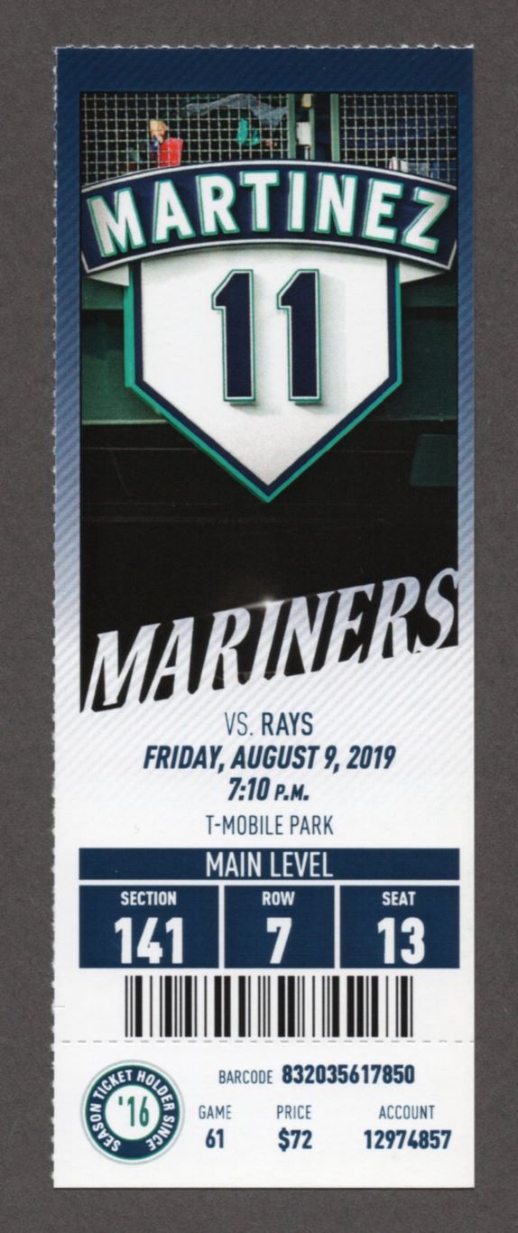 Ryan Court HR 1 Courthouse 2019-08-09 Seattle Mariners vs Tampa Bay ...