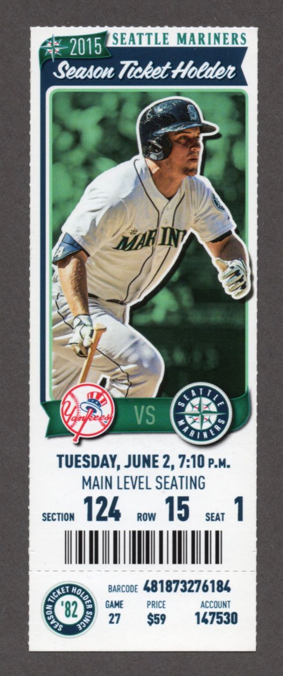 Mike Montgomery MLB DEBUT 2015-06-02 Seattle Mariners vs New York ...