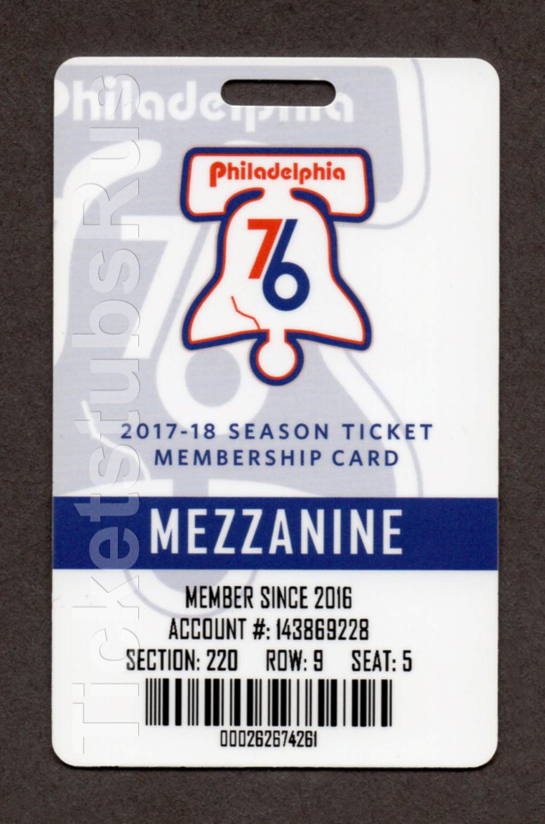 Ben Simmons NBA PRO DEBUT 2017 Philadelphia 76ers Full Season Ticket ...