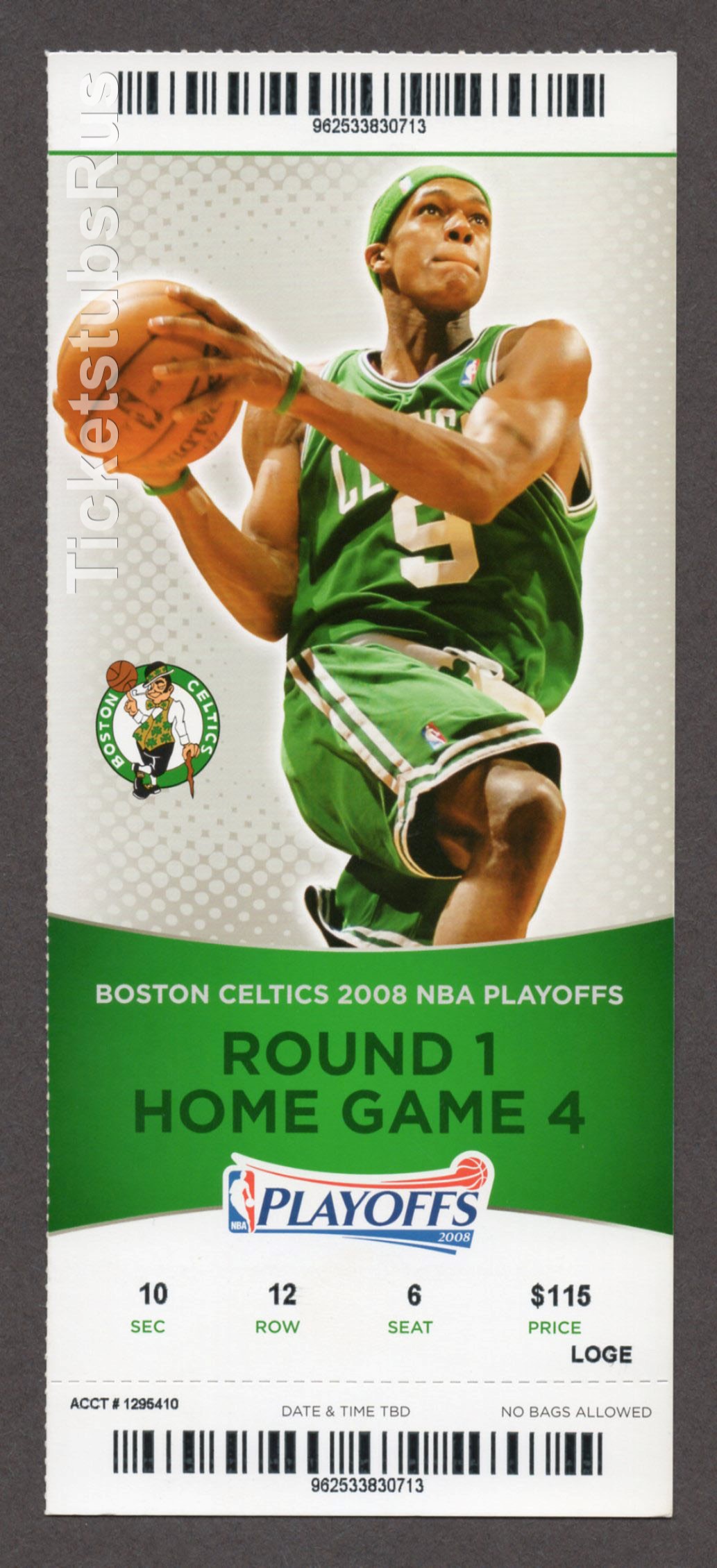 2008 NBA PLAYOFFS CELTICS vs HAWKS RD1 GM7 5/4 Full Ticket PAUL PIERCE ...