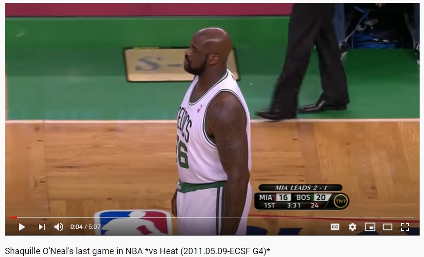 SHAQ LAST NBA GAME 5/9/2011 Shaquille O'Neal Celtics Heat Playoffs Full ...