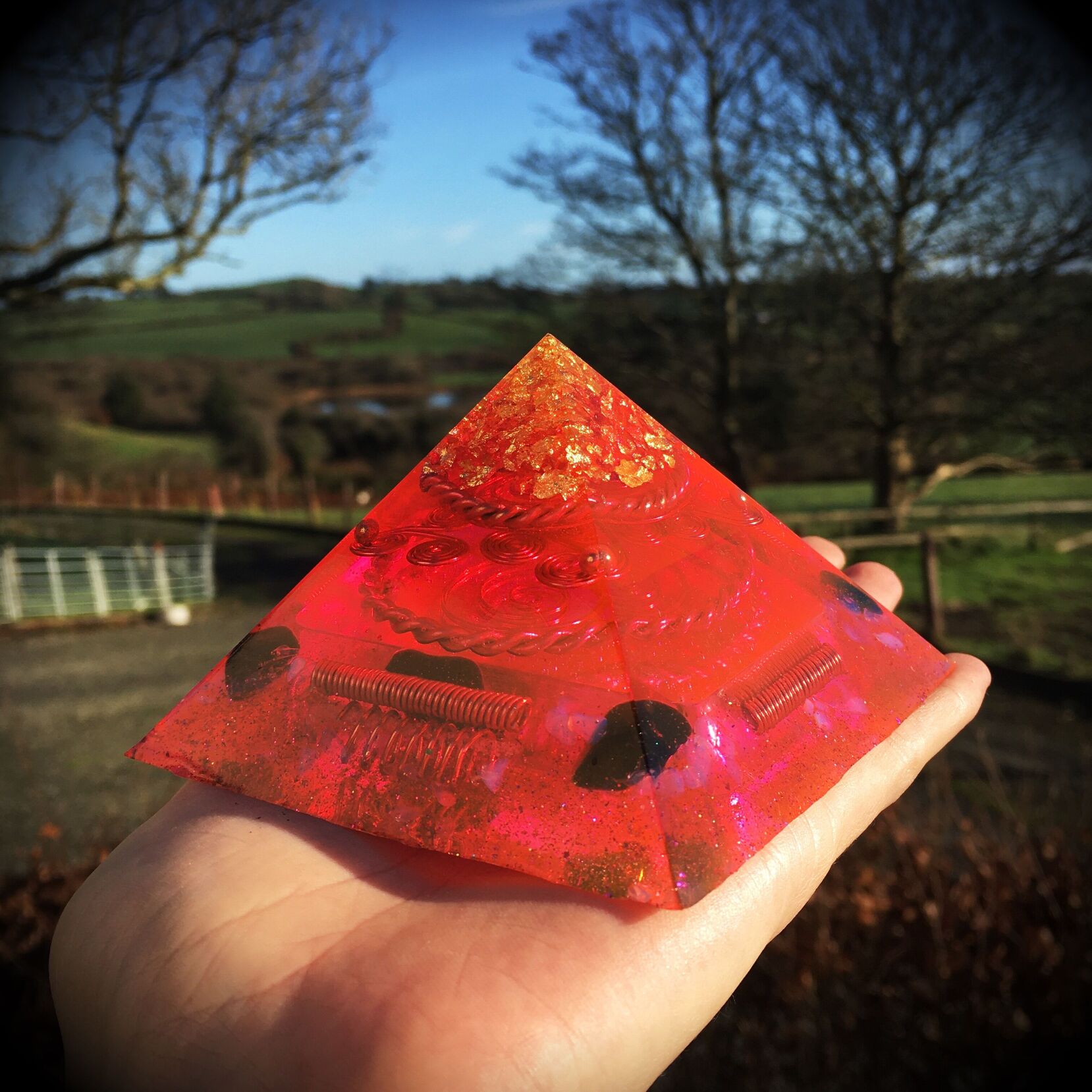Light Up Pink Celtic Orgonite