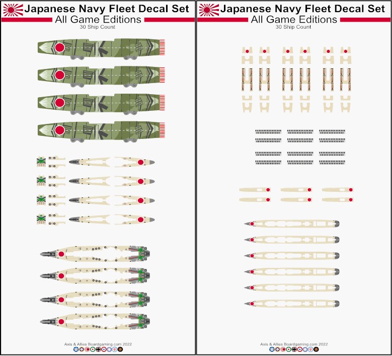 Japan Fleet Waterslide Decal Set