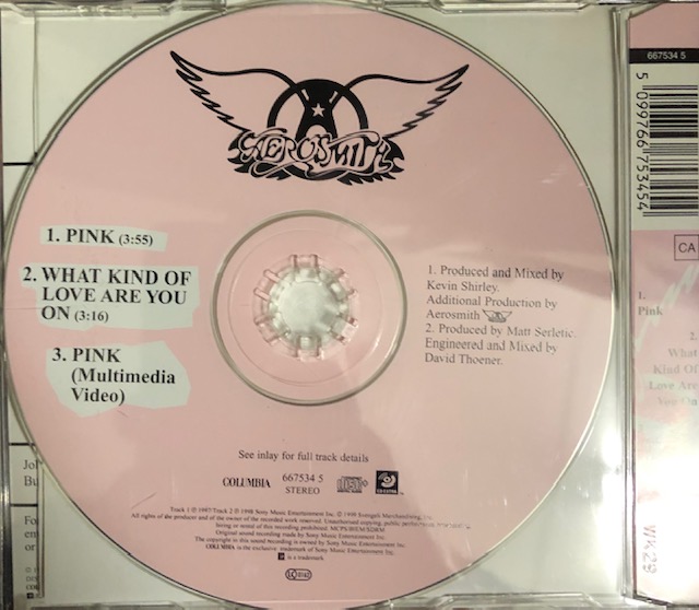 Aerosmith ‎– Pink - UK Limited Edition 3 Track CD Single c/w Poster ...
