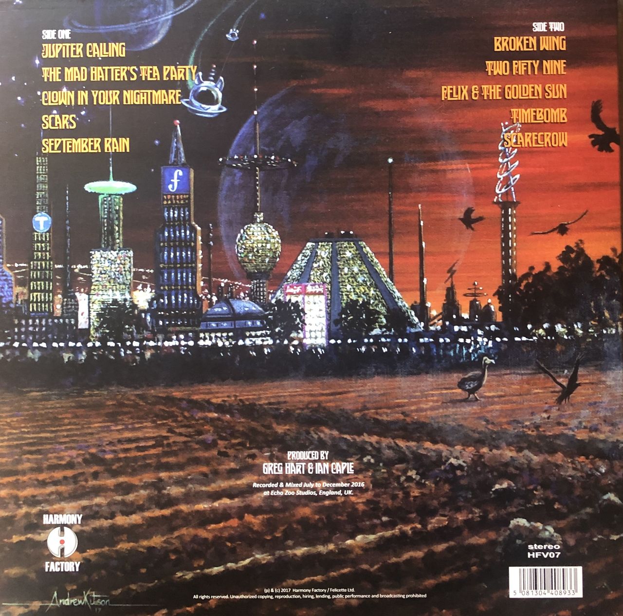 Cats In Space - Scarecrow - Limited Edition Black Vinyl LP - Autographed