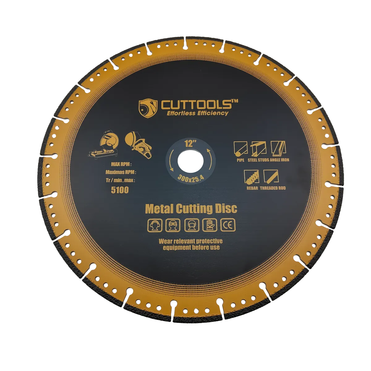CUTTOOLS 12 inch Chop Saw Metal Diamond Cutting Disk Petrol 300mm Cut ...