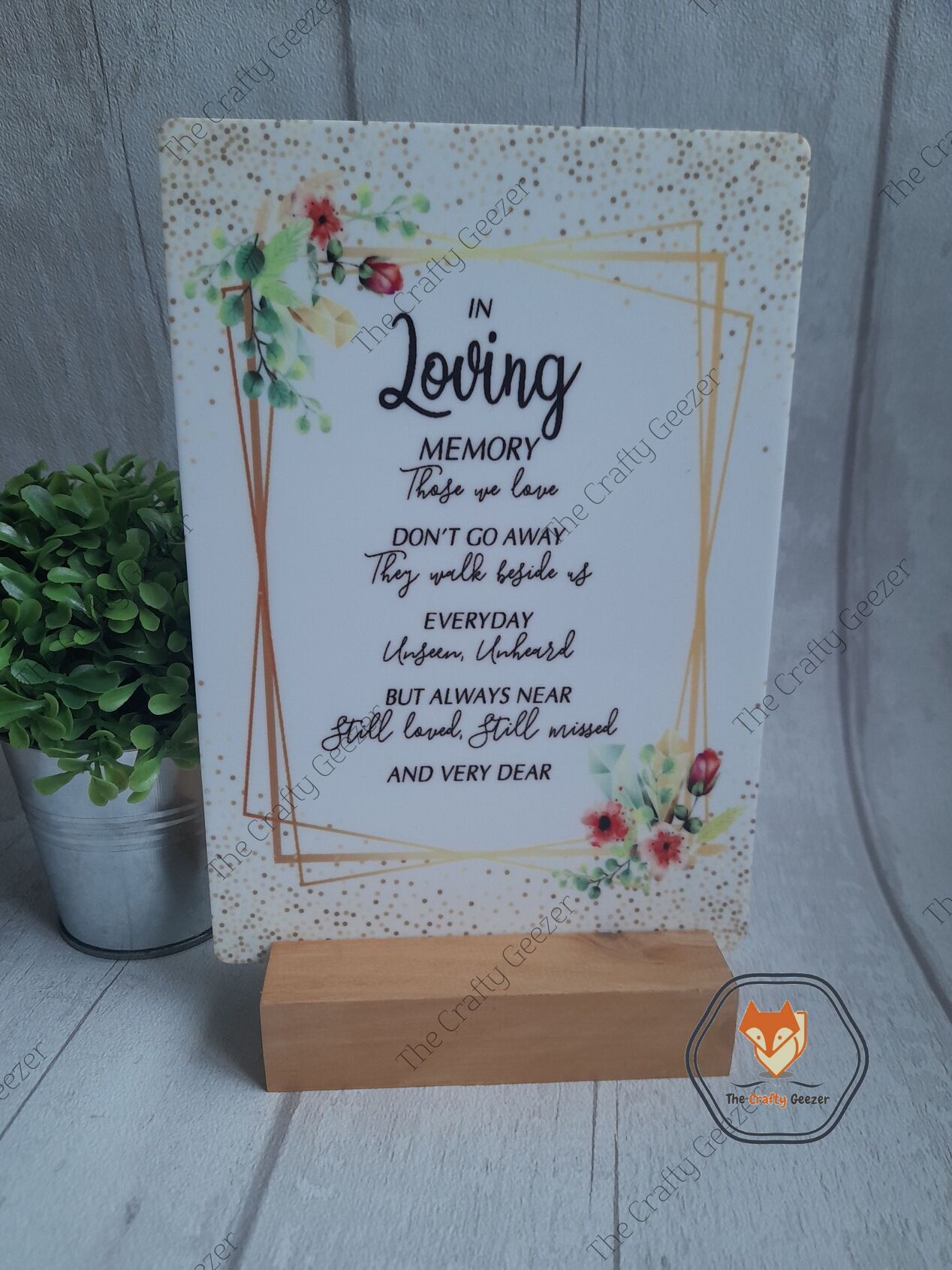 In Loving Memory Plaque