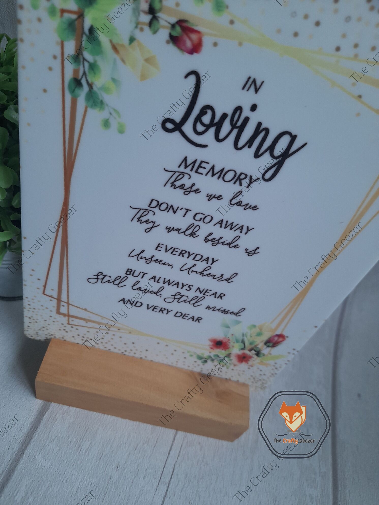 In Loving Memory Plaque