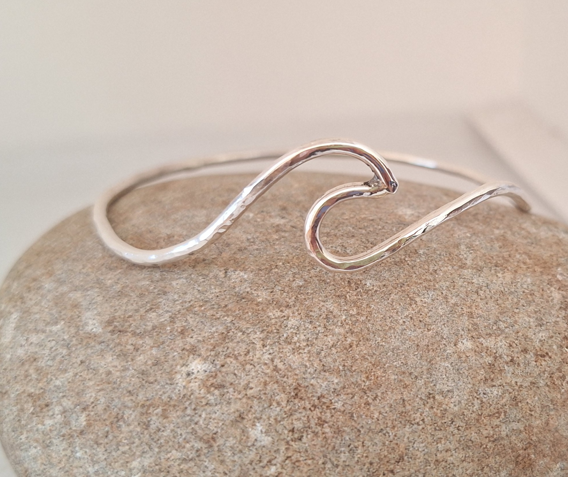 Hammered wave Bangle