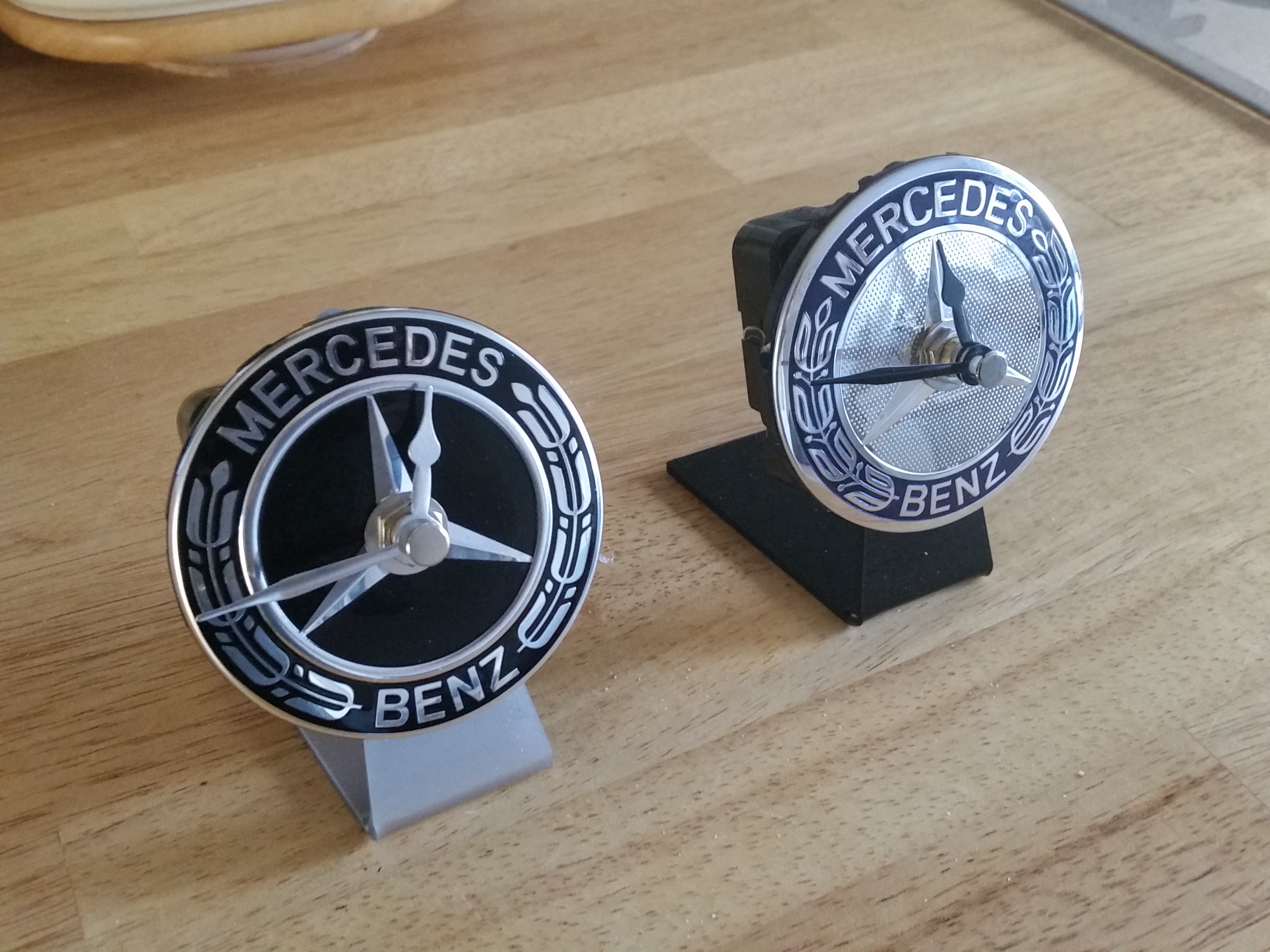 Mercedes Benz Car Badge Desk Table Top Quartz Clock Fathers Day