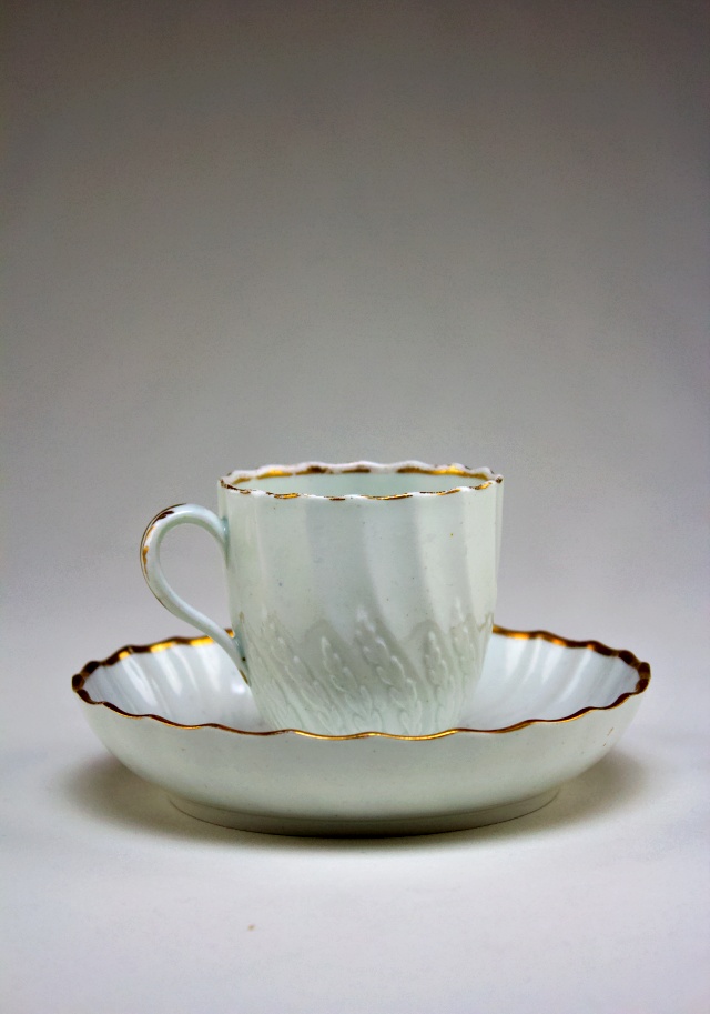 SOLD Rare James Neale Acanthus Leaf moulded Cup and Saucer