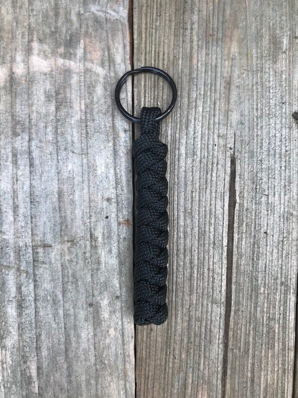 black-paracord-snake-knot-keychain-keyring-key-fob
