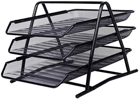 Document Tray 3tier Wiremesh Black
