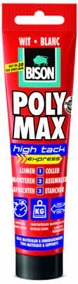 BISON POLY MAX HIGH TACK EXPRESS WHITE TUB 165G*