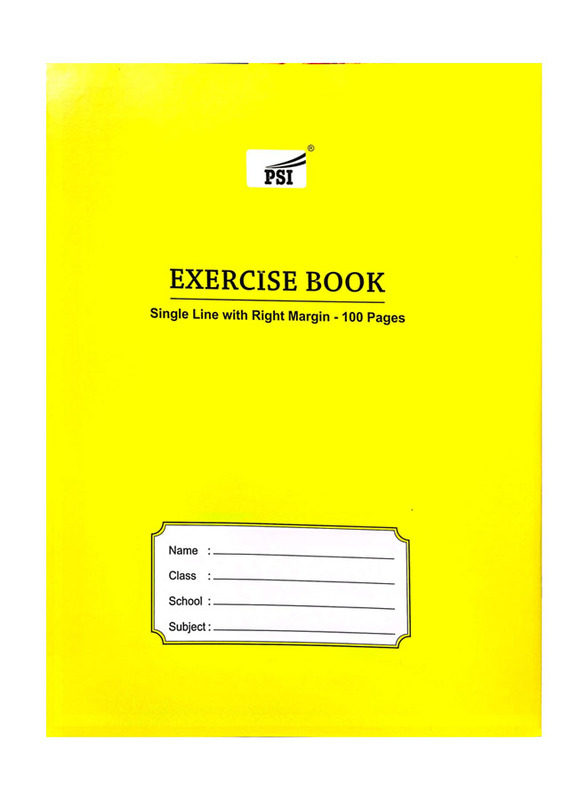 Exercise book single line with right margin 100 Pages