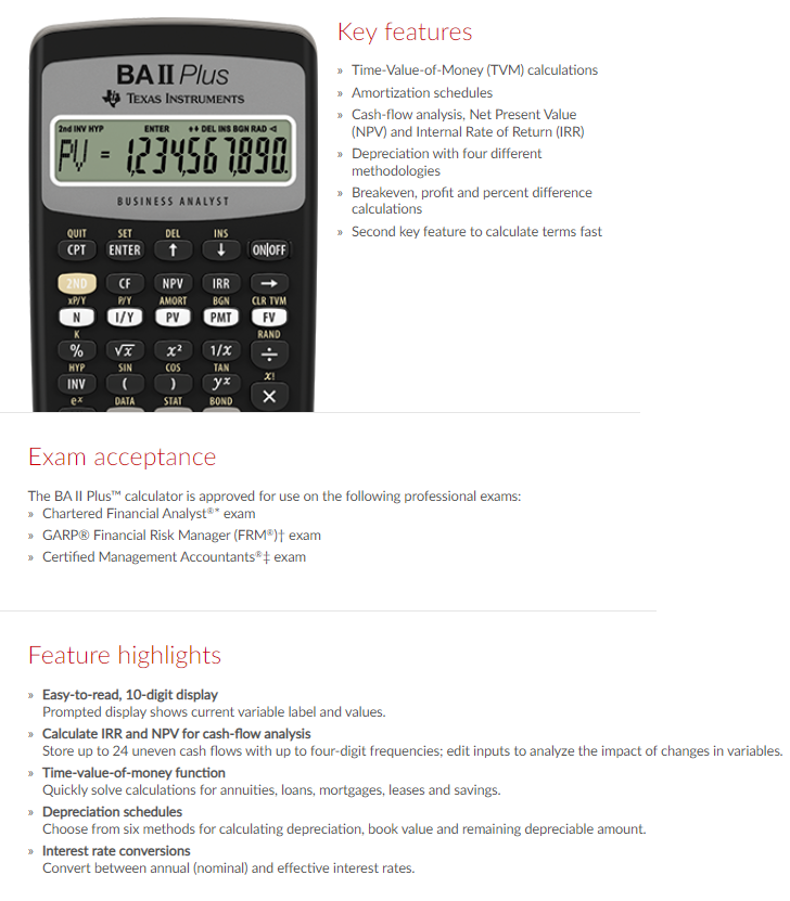 BA II Plus Professional Sealed Pack Financial Business Calculator BAII