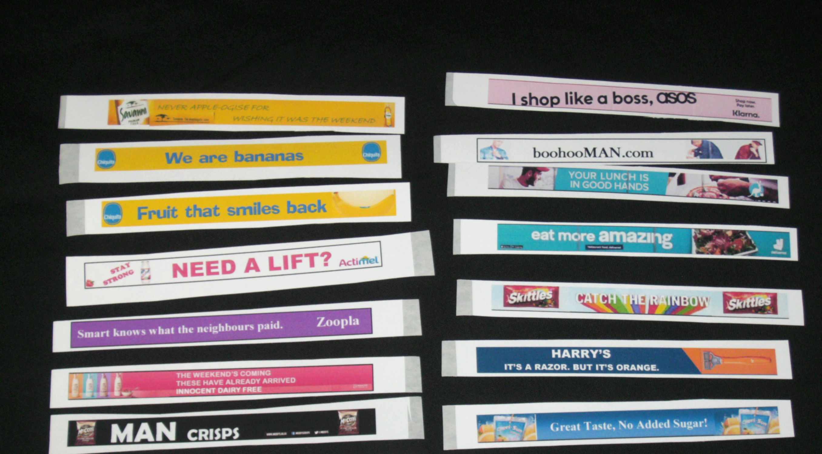 Set 4 Nearside Modern Bus Adverts 1.76th/00 Scale