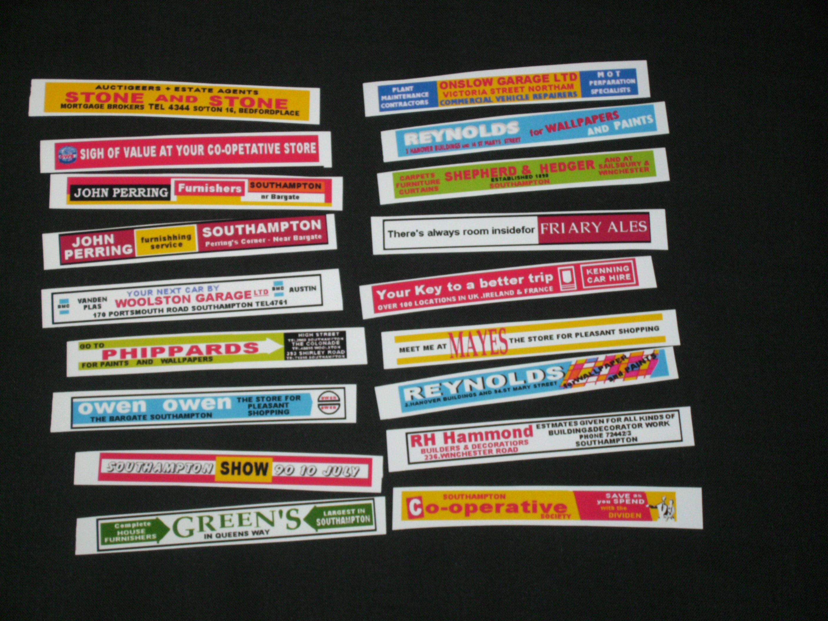 Southampton Area Bus Adverts 1/76th Scale