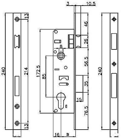 KALE KILIT 153/ 85mm Door Locks For Aluminium Profiles/Lock Cases For ...