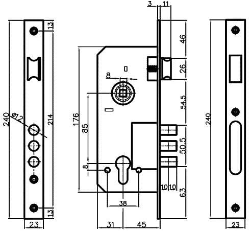 Kale KILIT 152 3MR Door Lock/Lock Case for Cylinder Lock