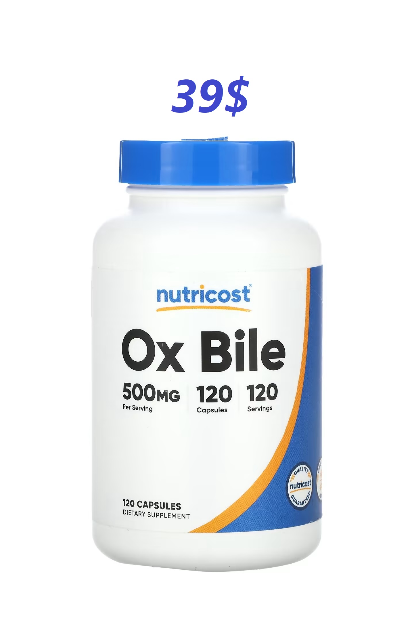 Ox Bile 500mg 120' - Nutricost