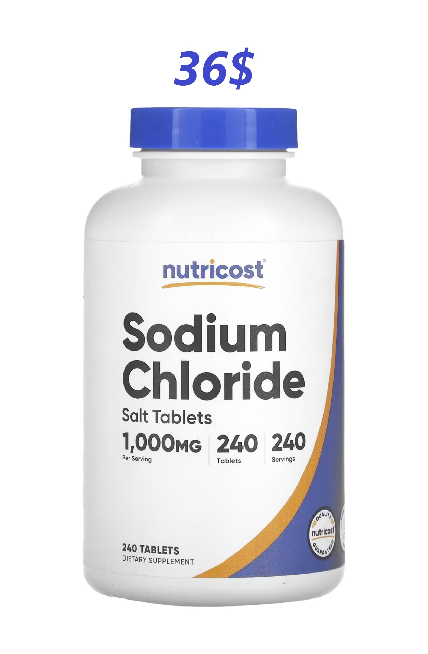 Sodium Chloride 1000mg 240' - Nutricost