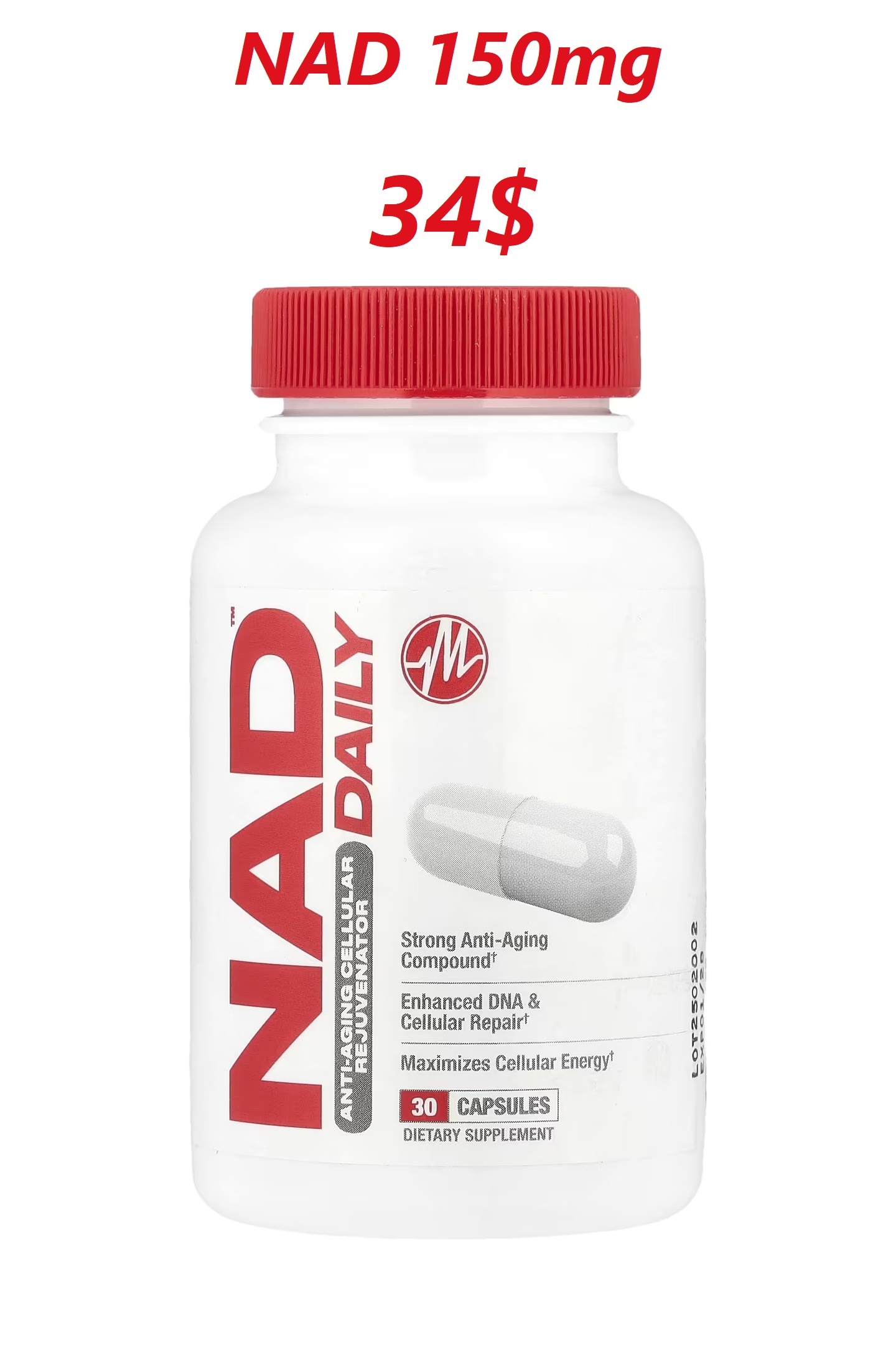 NAD Daily 150mg 30' - Metabolic Nutrition