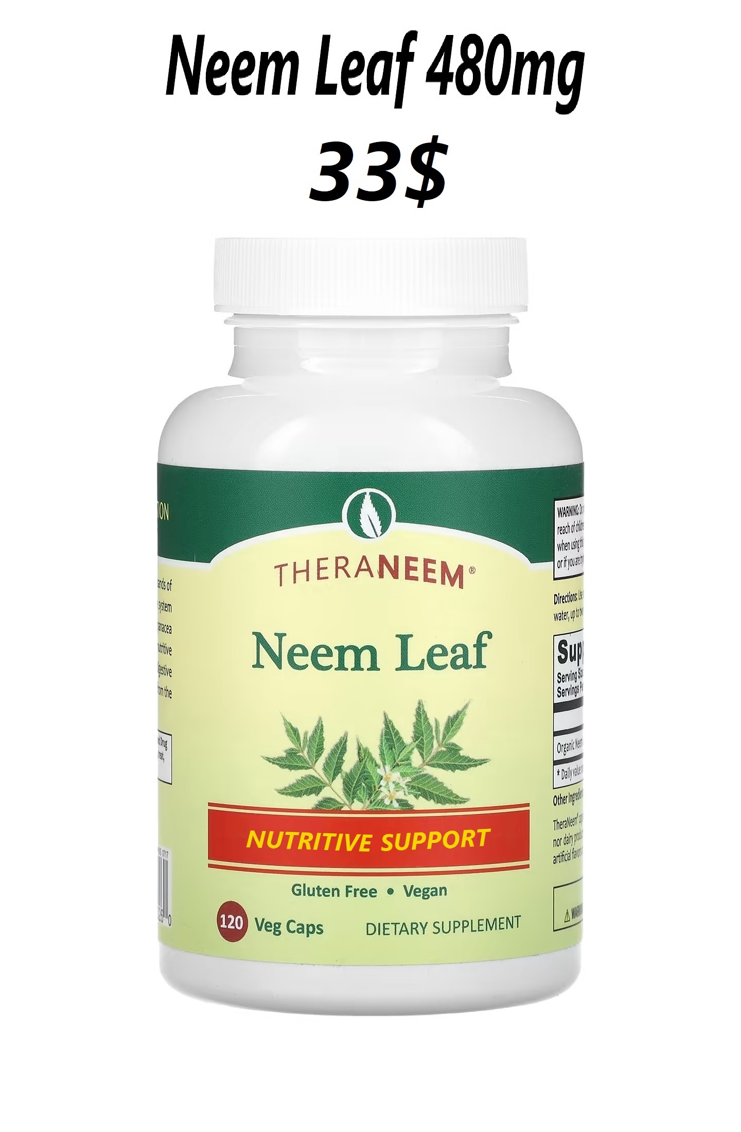 Neem Leaf 480mg 120' - Theraneem Naturals